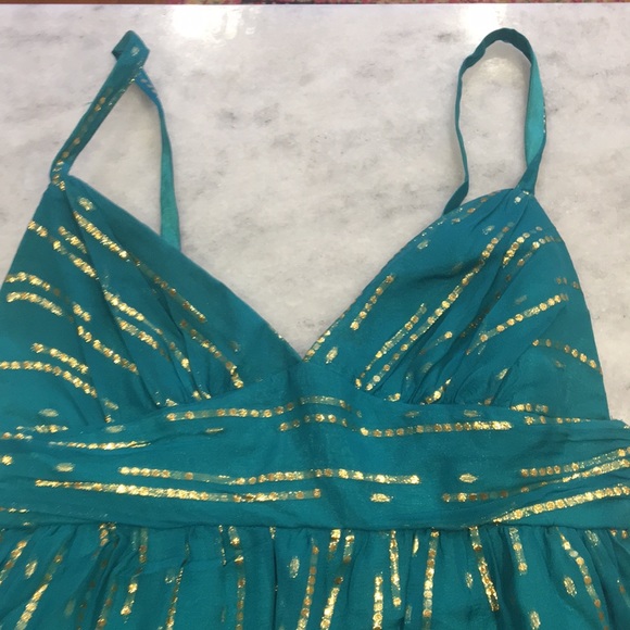 Milly of New York | Dresses | Milly Party Dresspeacock Blue With Gold ...